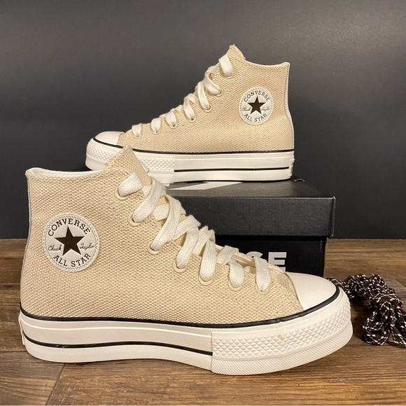 Converse | Shoes | Converse Chuck Taylor Tan Platform High Top Sneakers ...